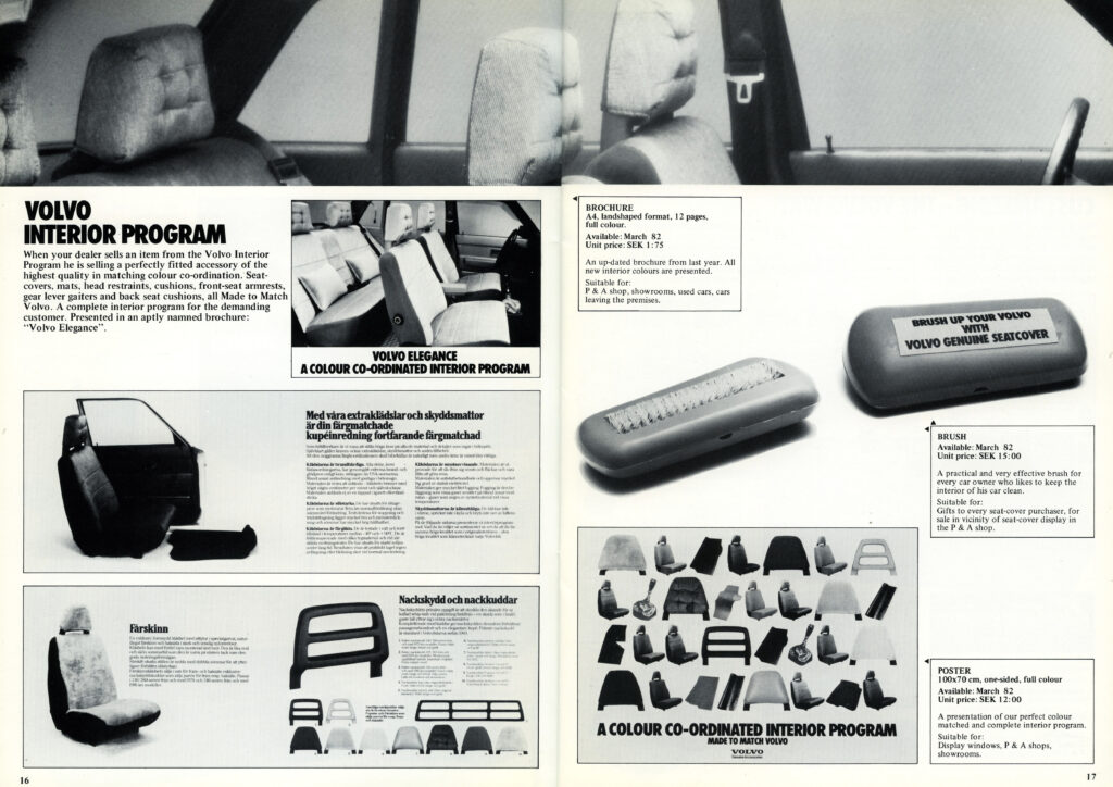 Advertising and Sales Promotion activities Volvo Car Accessories 1982 ...